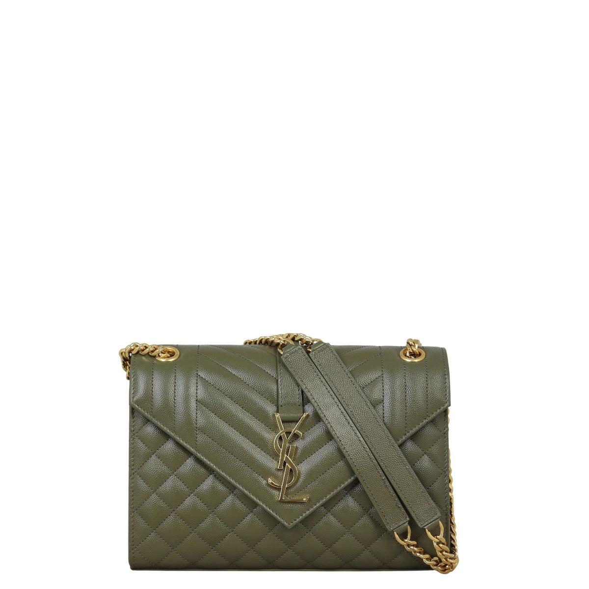 Saint Laurent Monogram Mix Matelasse Envelope Chain Bag Medium – Luxe ...