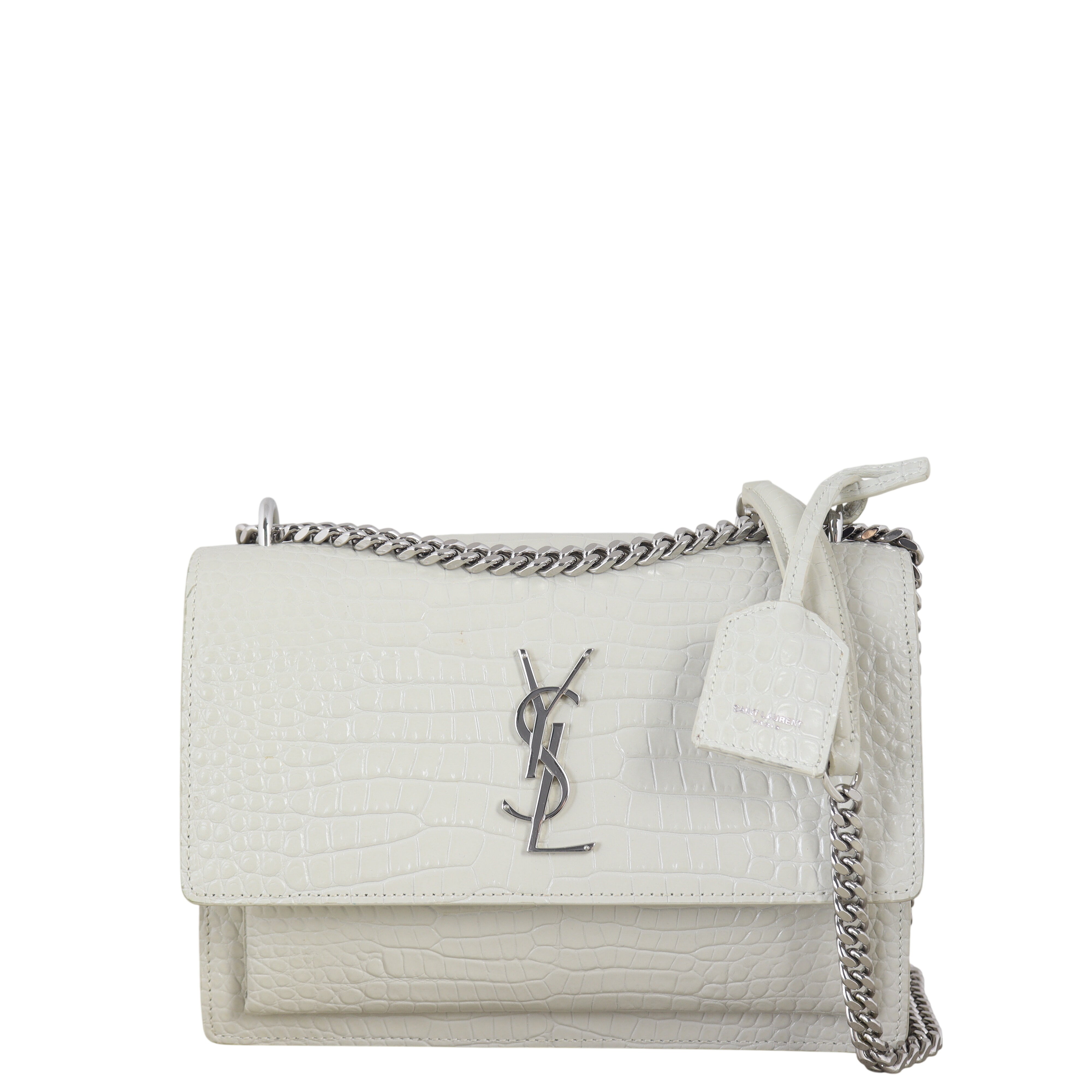 Saint Laurent Sunset Medium Croc-Embossed – Luxe.It.Fwd