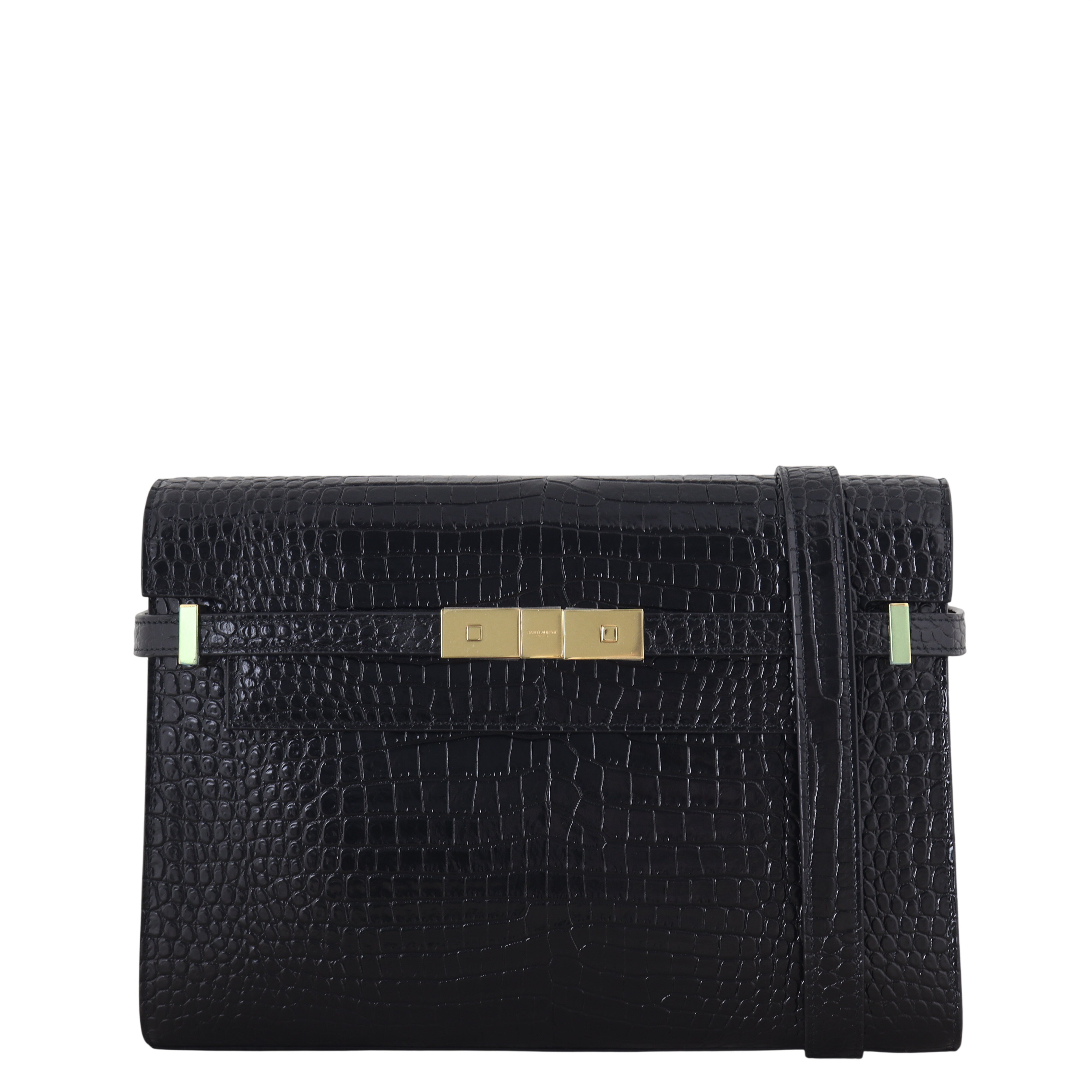 Saint Laurent Manhattan Shoulder Bag Medium Croc Embossed – Luxe.It.Fwd