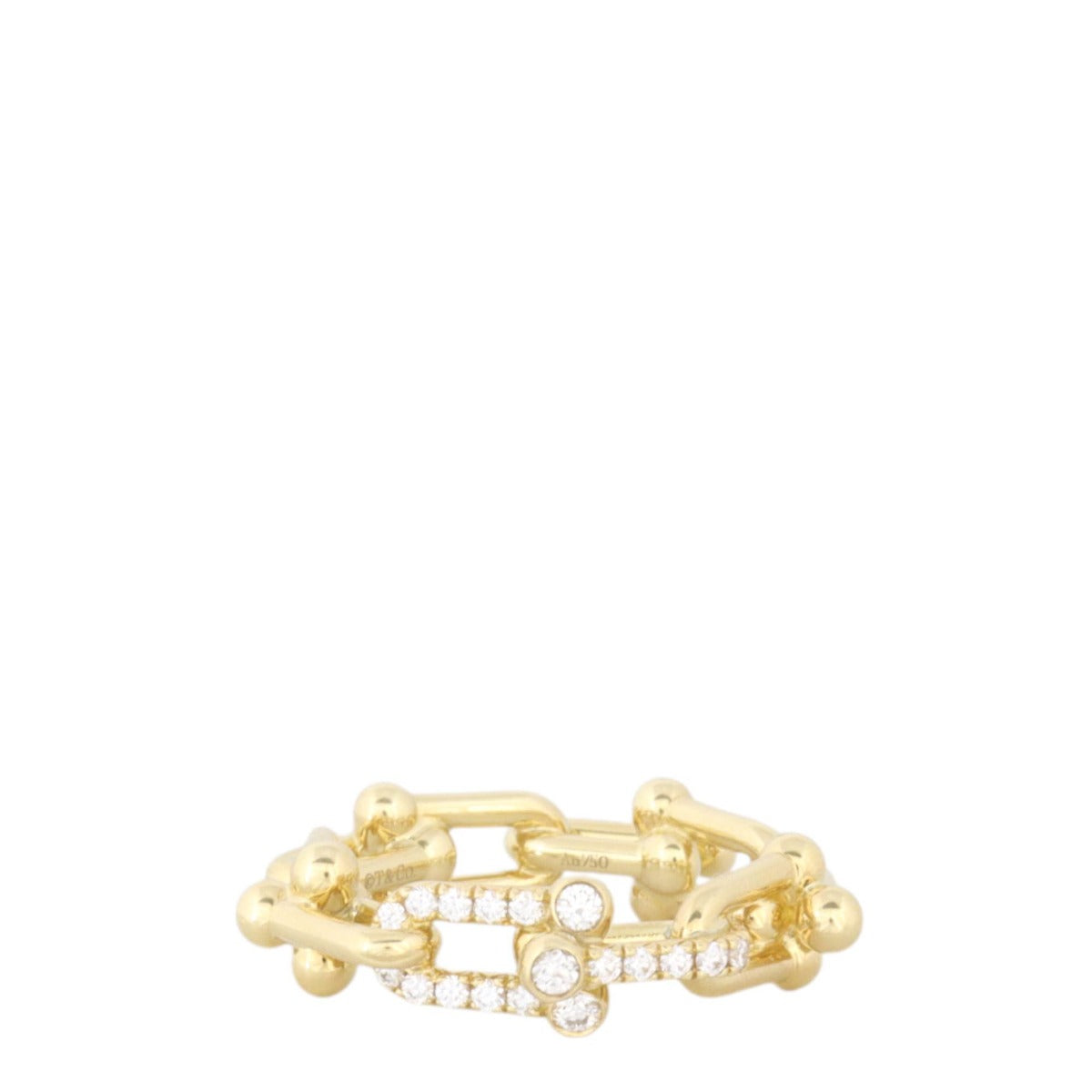 Tiffany & Co HardWear Link Diamond 18k Yellow Gold Ring – Luxe.It.Fwd